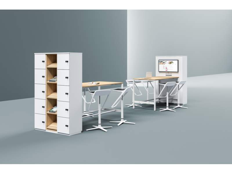 Assmann Büromöbel SCHREIBTISCHSYSTEM SOLOS HIGH DESK | Konferenztische | officebase.ch